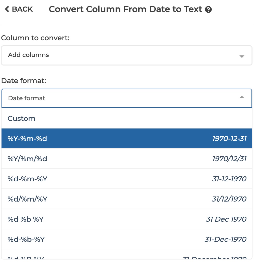 Convert Date To Text Weaverbird
